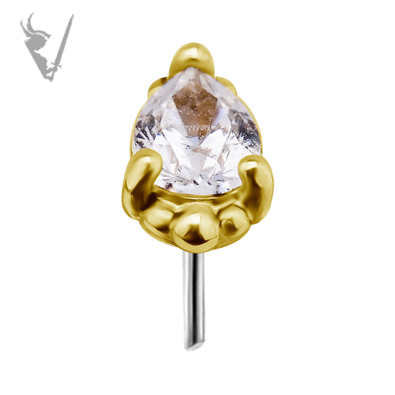 Valkyrie - 18kt Gold - Pear shaped threadless end w/Premium Zirconia | Valkyrie Canada